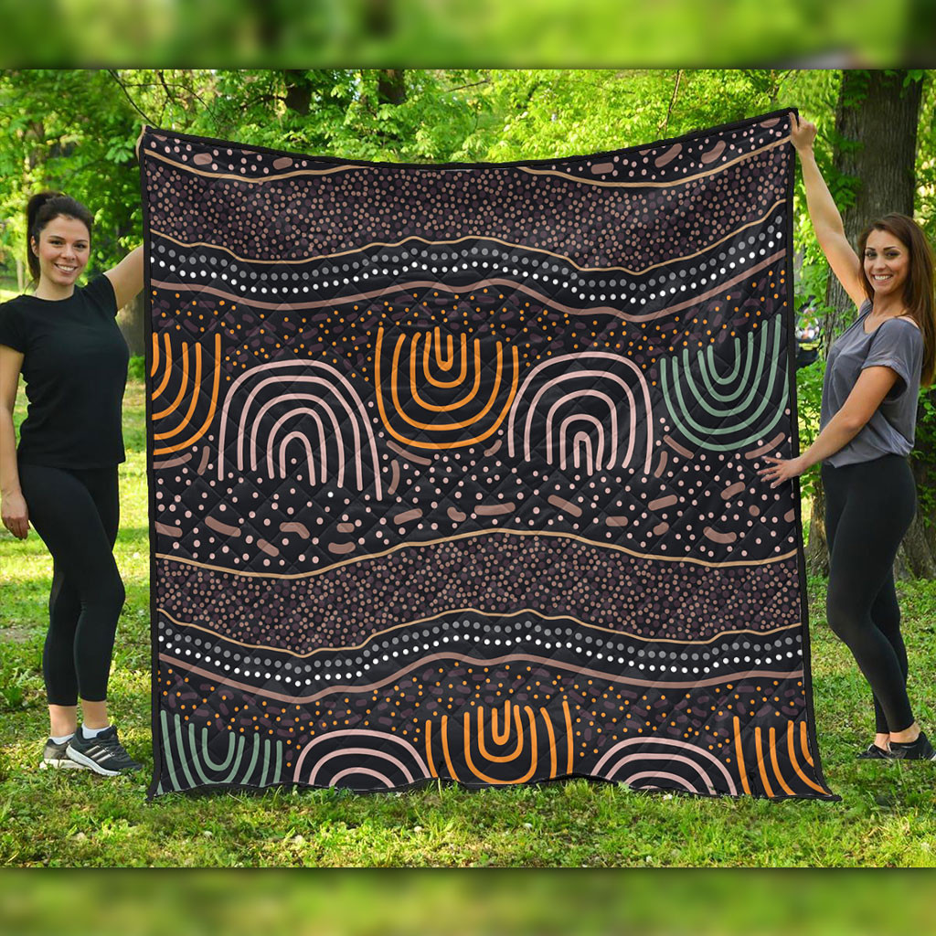 Australia Aboriginal Quilt - Indigenous Art Background Quilt