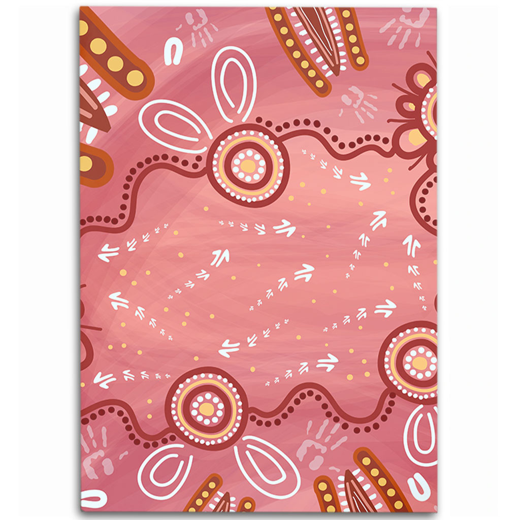 Australia Aboriginal Area Rug - Pink Aboriginal Dot Art Background Area Rug