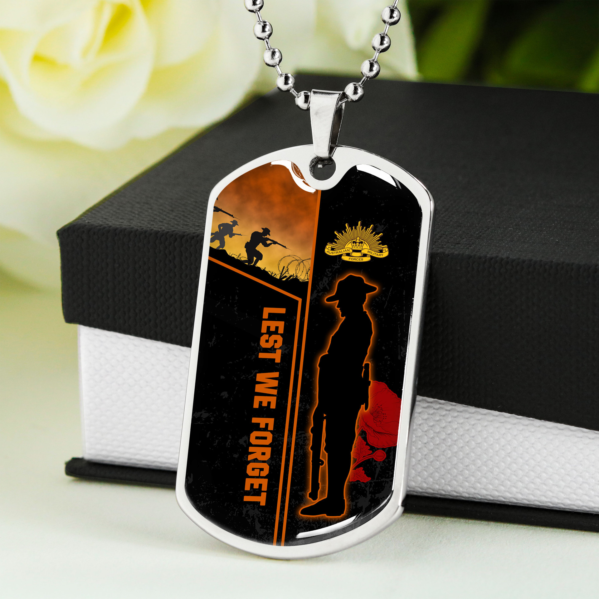 Australia Anzac Day Dog Tag Lest We Forget Poppy