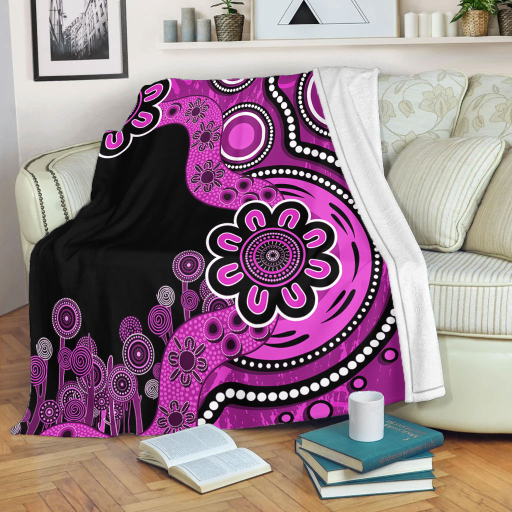 Australia Blanket Aboriginal Indigenous Dot Painting Pink