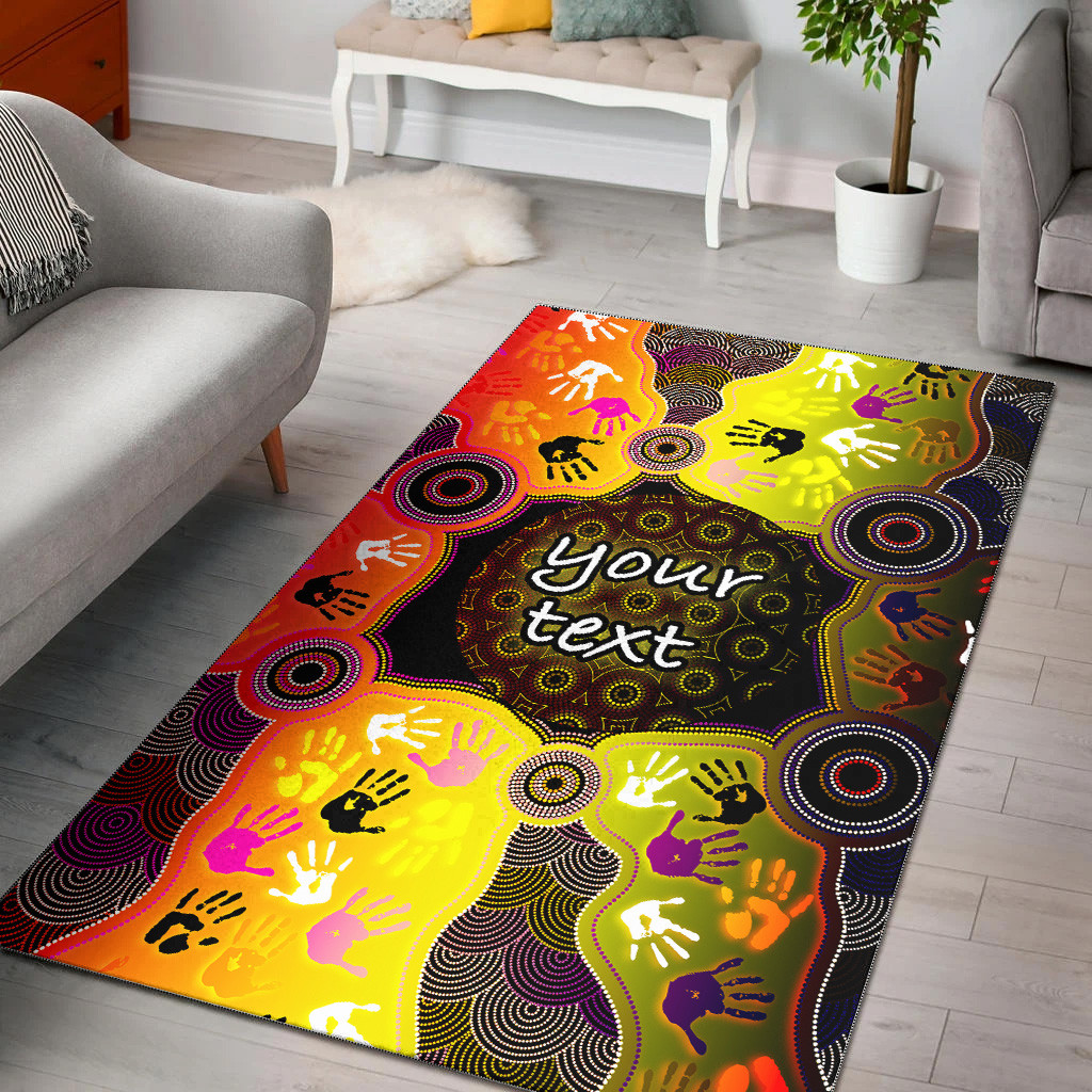 [Custom] Australia Aboriginal Area Rug - Indigenous Circle Dot Painting ...