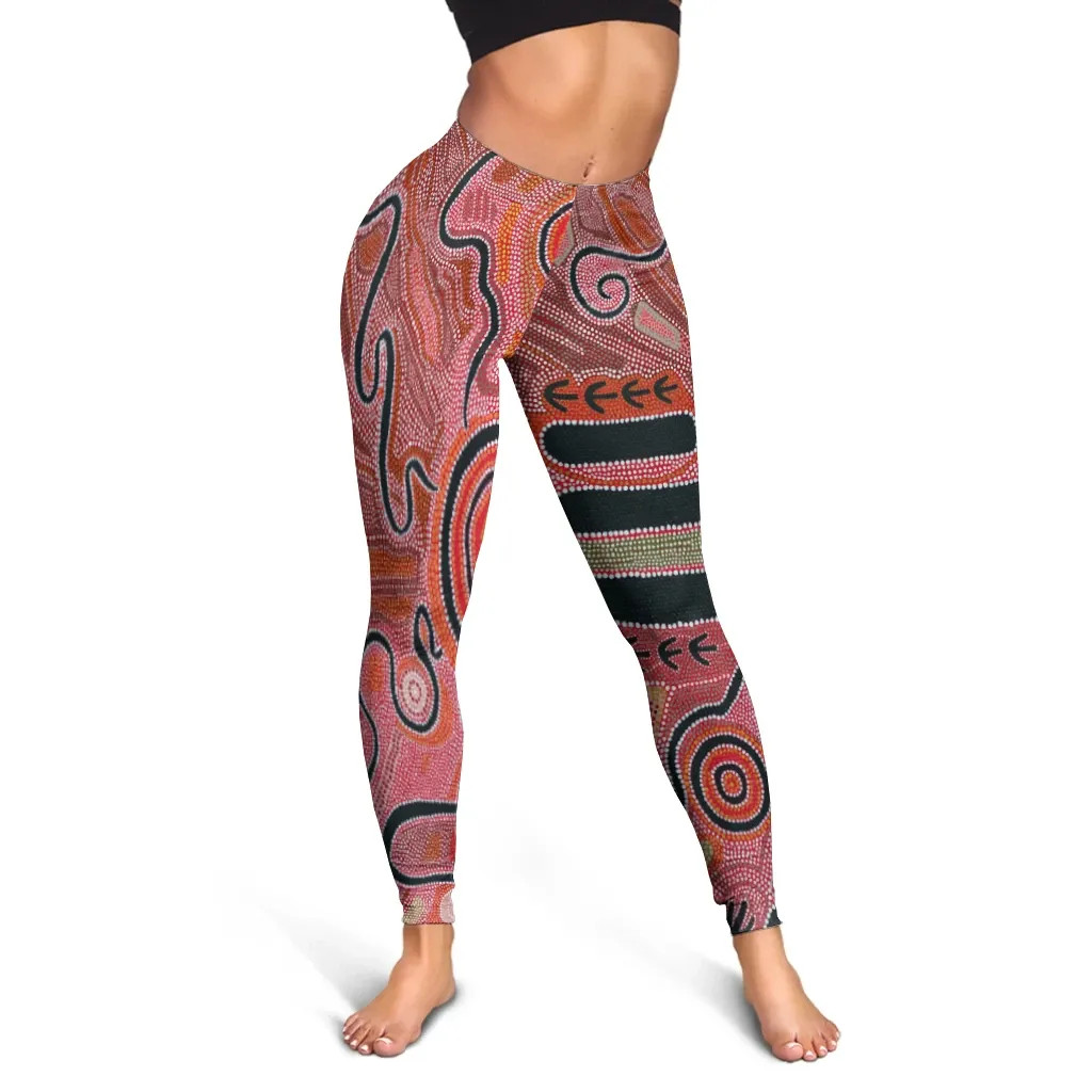 Australia Aboriginal Women's Leggings - Indigenous Footprint Landscape