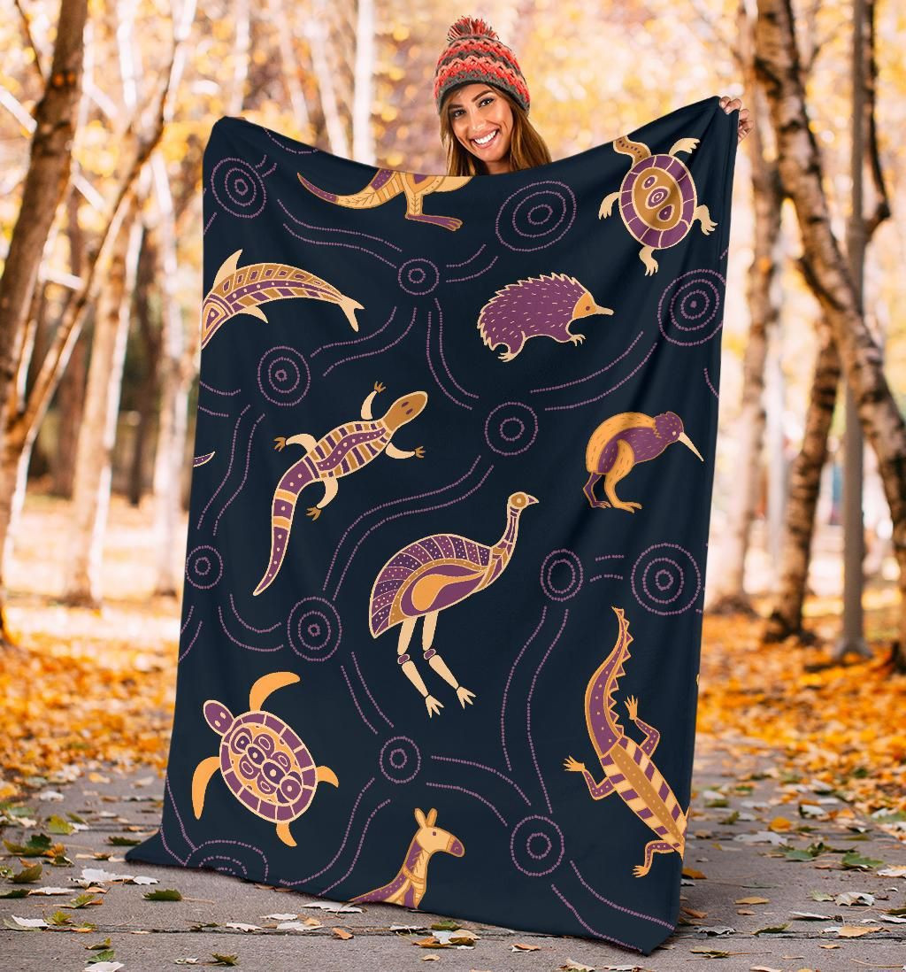 Australia Blanket - Indigenous Animals Patterns