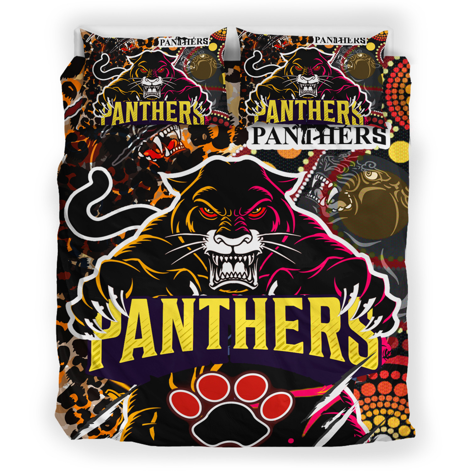 Penrith Panthers Bedding Set - Indigenous Wild Black Penrith Panthers ...