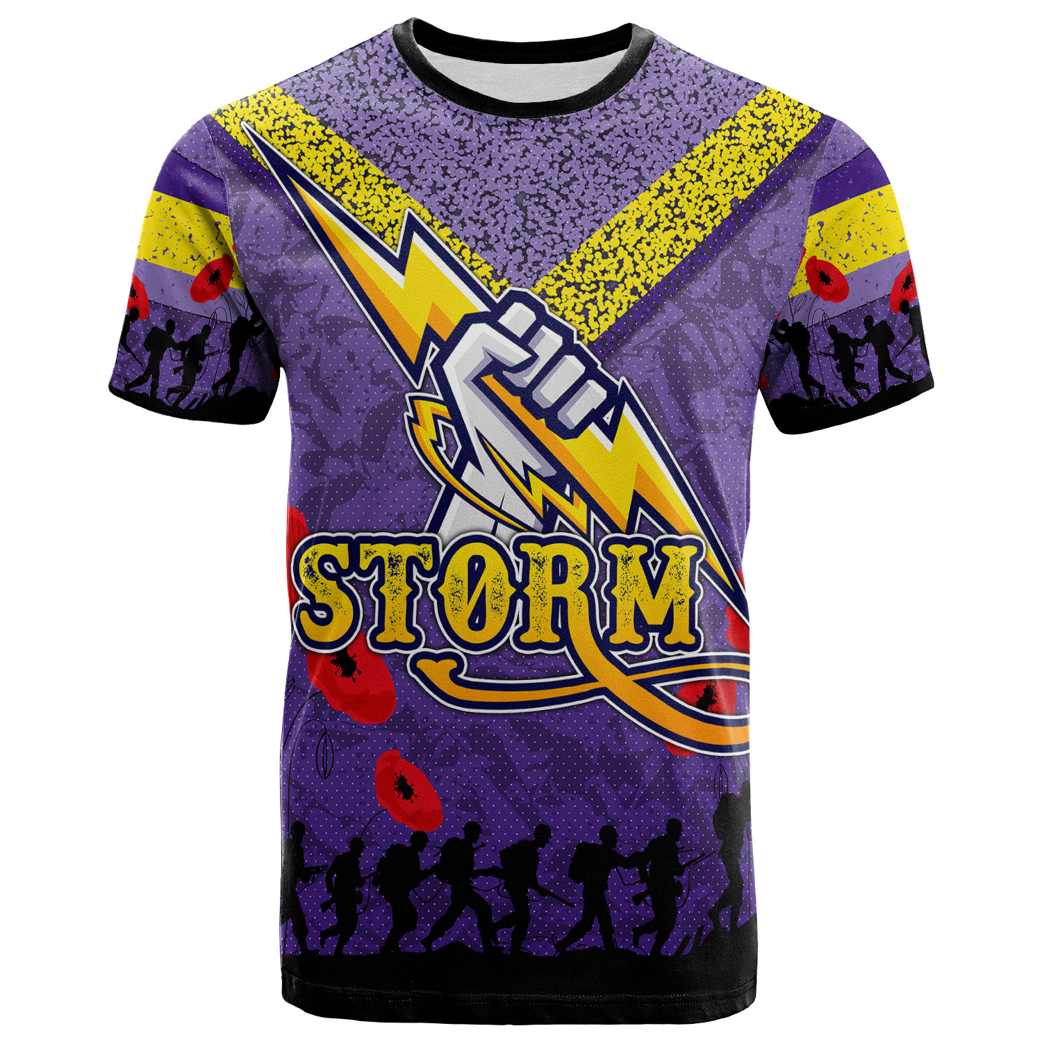 Melbourne Storm T-shirt - Custom Anzac Day Melbourne Storm T-shirt