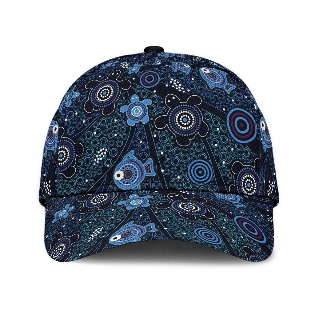 Australia Aboriginal Cap - Aboriginal Art Painting And Turtle