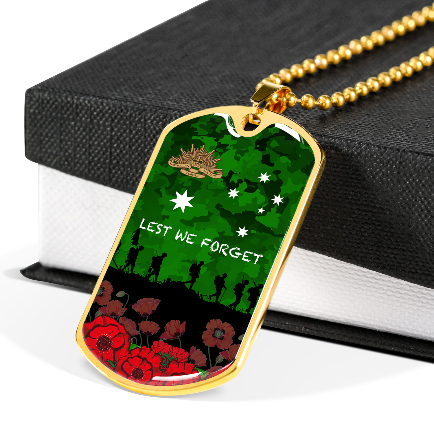Australia Anzac Military Dog Tag Necklace - Aussie Anzac