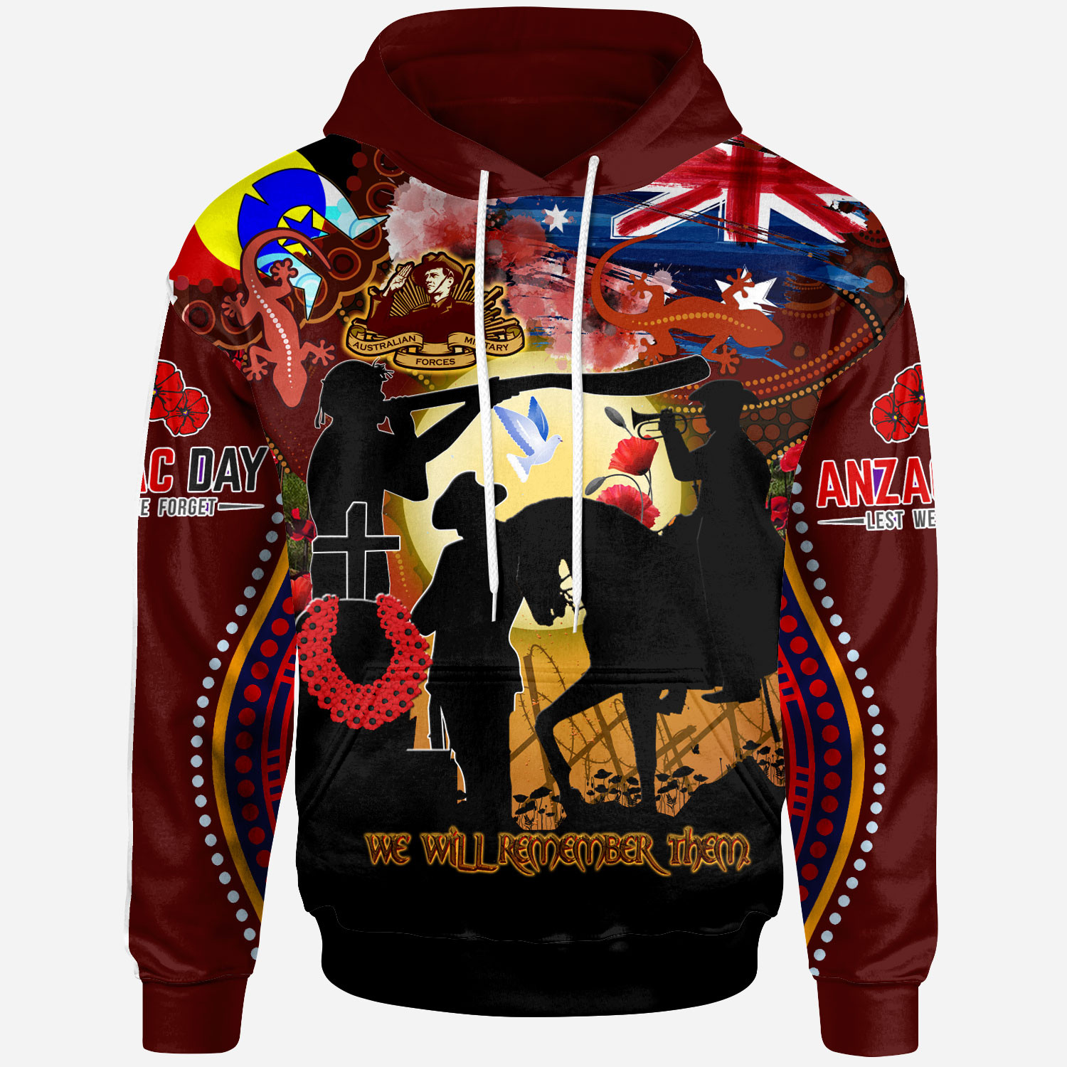 Australia Anzac Day Brown Hoodie - Custom The Indigenous Culture ...