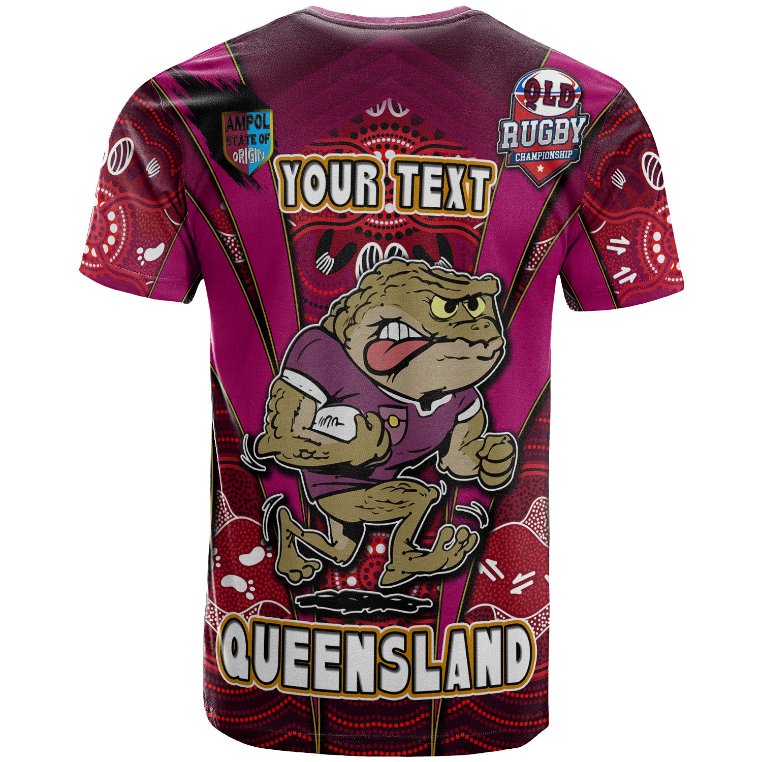 Queensland Team T-Shirt - Custom Queensland Maroons Mascot With ...
