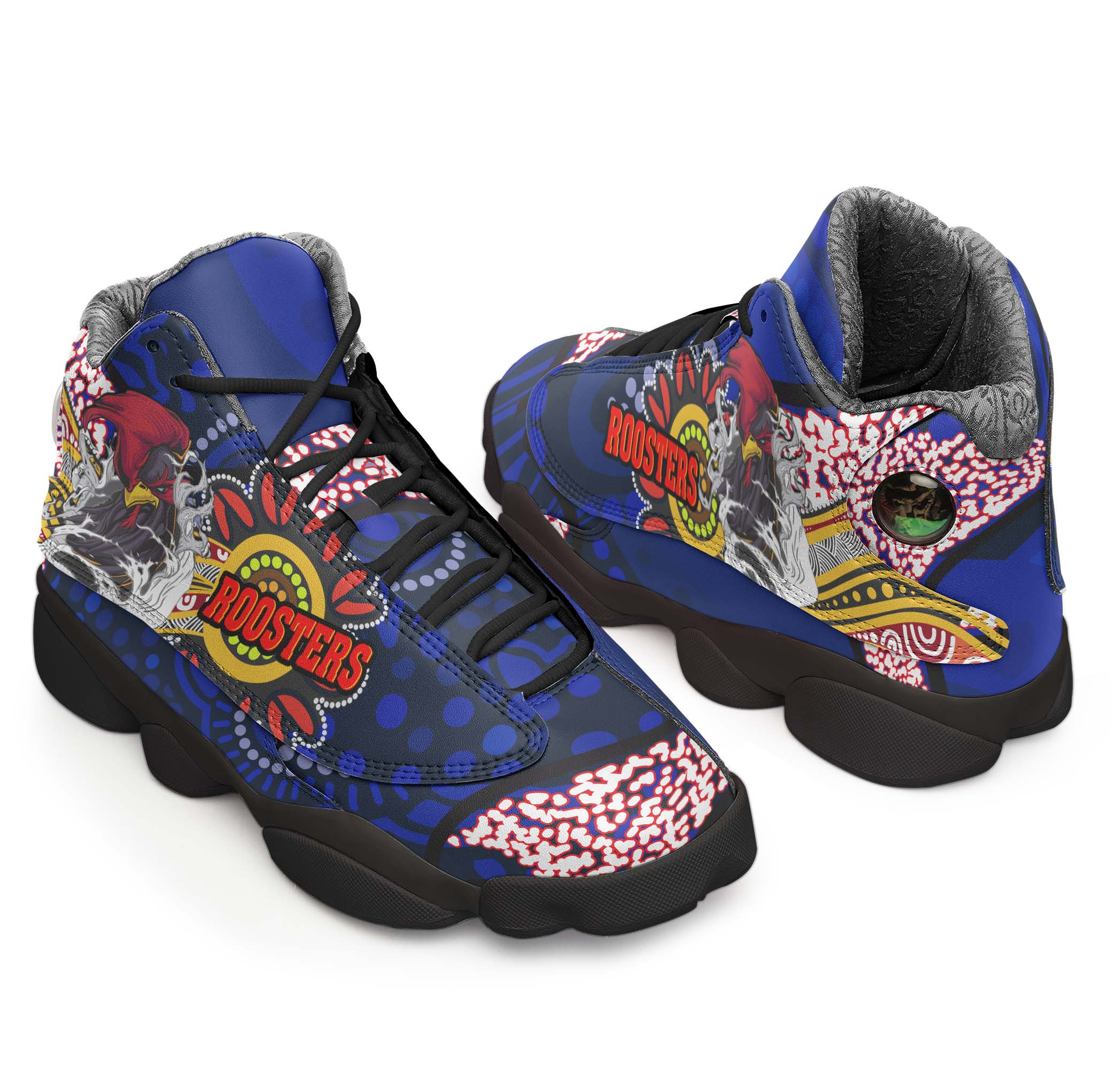 Sydney Roosters High Top Basketball Shoes J 13 - Angry Rooster with ...