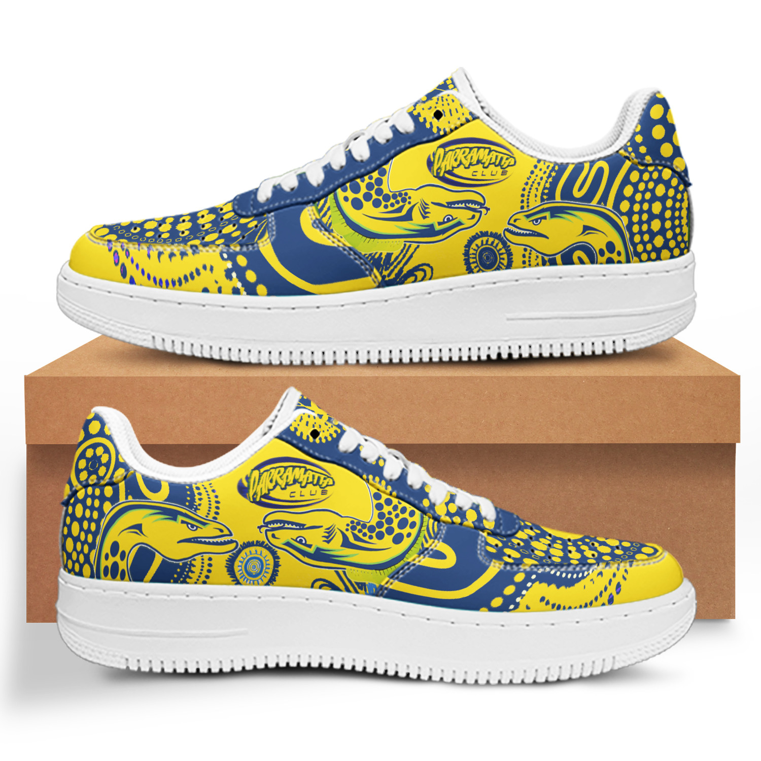 Parramatta Eels Low Top Sneakers F1 - Indigenous Mighty Parra With ...