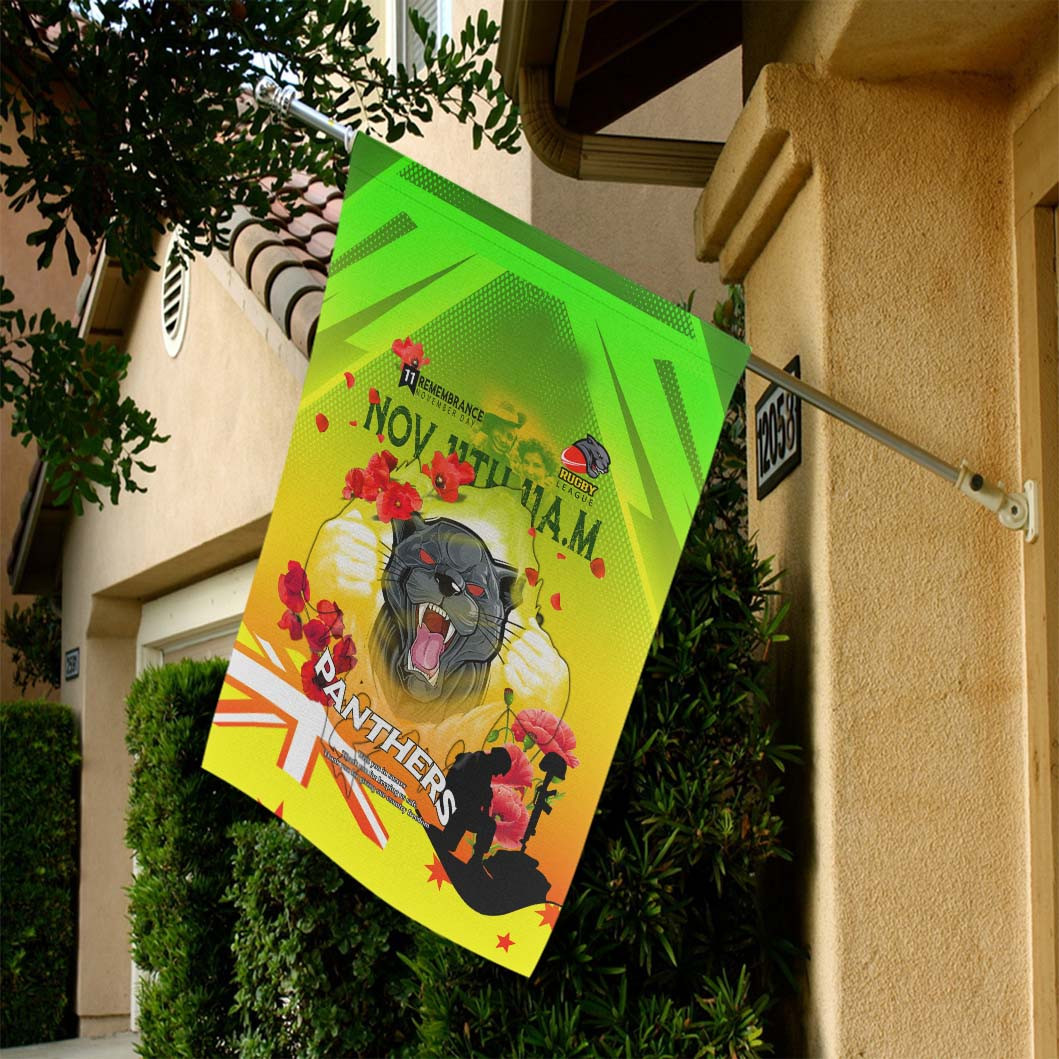 Penrith Panthers Flag - Remembrance Day Team Poppies Flag