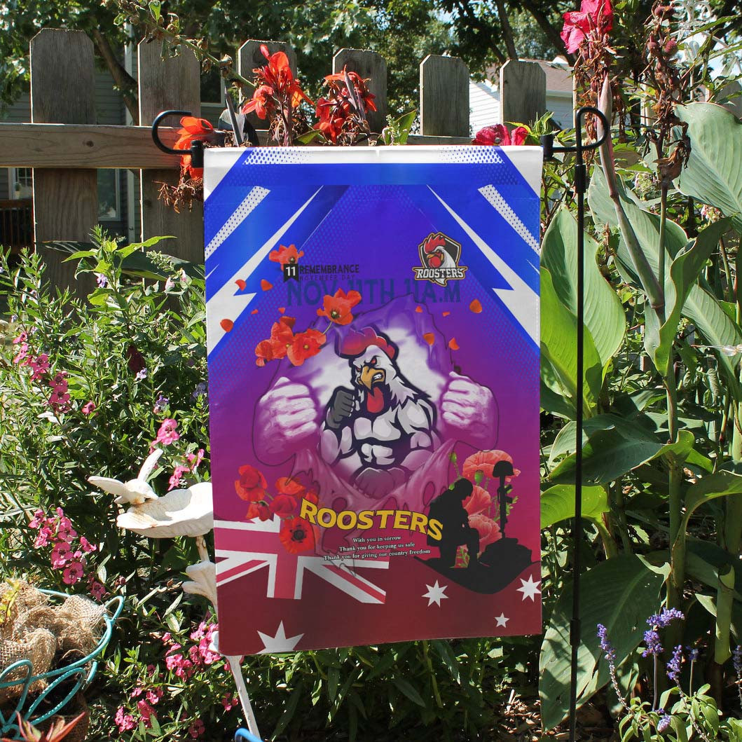 Sydney Roosters Flag - Remembrance Day Team Poppies Flag
