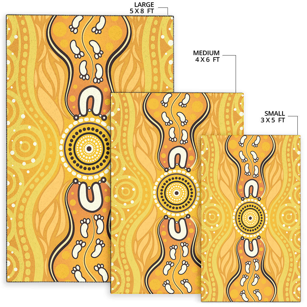 Australia Aboriginal Inspired Area Rug - Aboriginal Yellow Color Dot ...