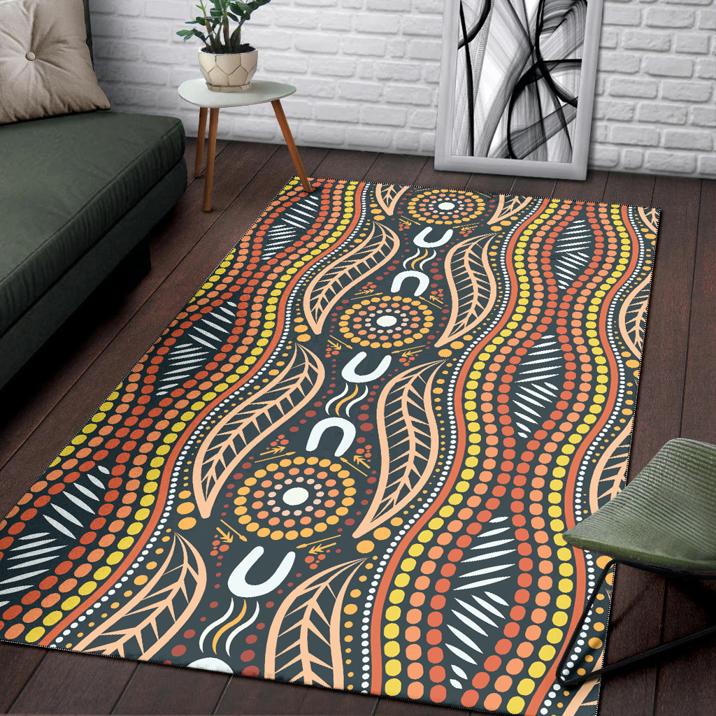 Australia Aboriginal Inspired Area Rug - Aboriginal Dot Design Seamless ...