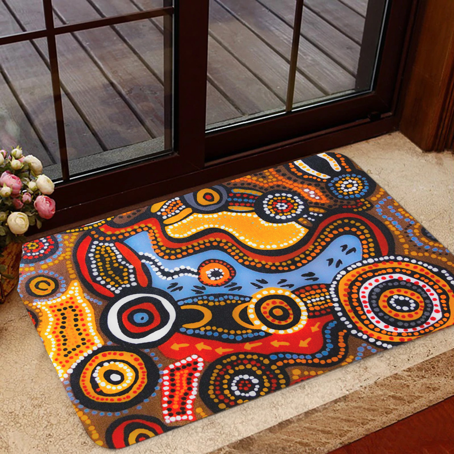 Australia Aboriginal Inspired Door Mat - Indigenous Art Aboriginal ...
