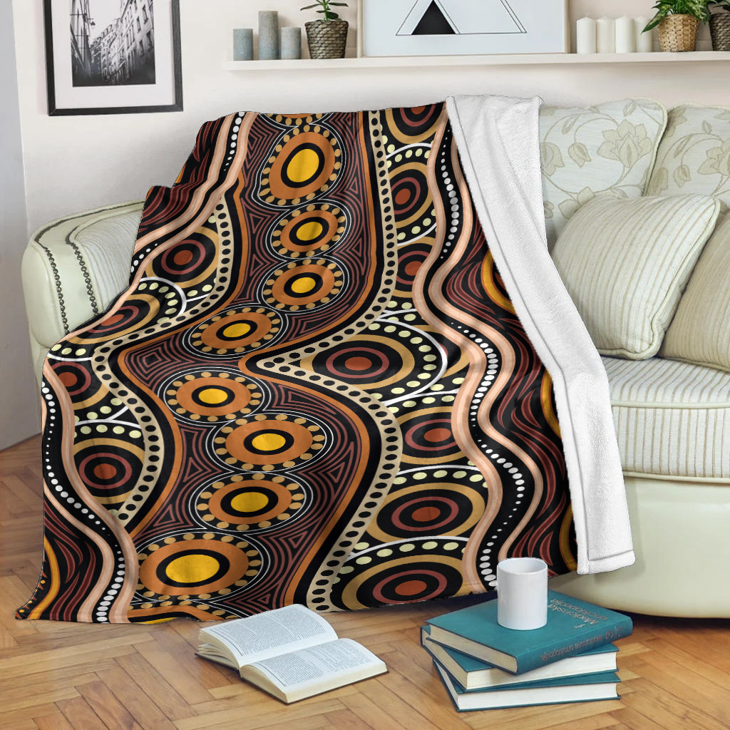 Australia Aboriginal Inspired Blanket - Land Aboriginal Art Painting