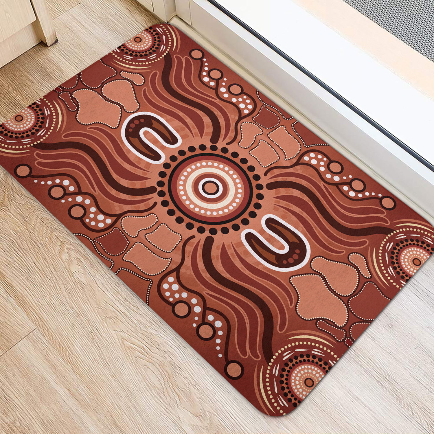 Australia Aboriginal Inspired Door Mat - Land Aboriginal Art Painting ...