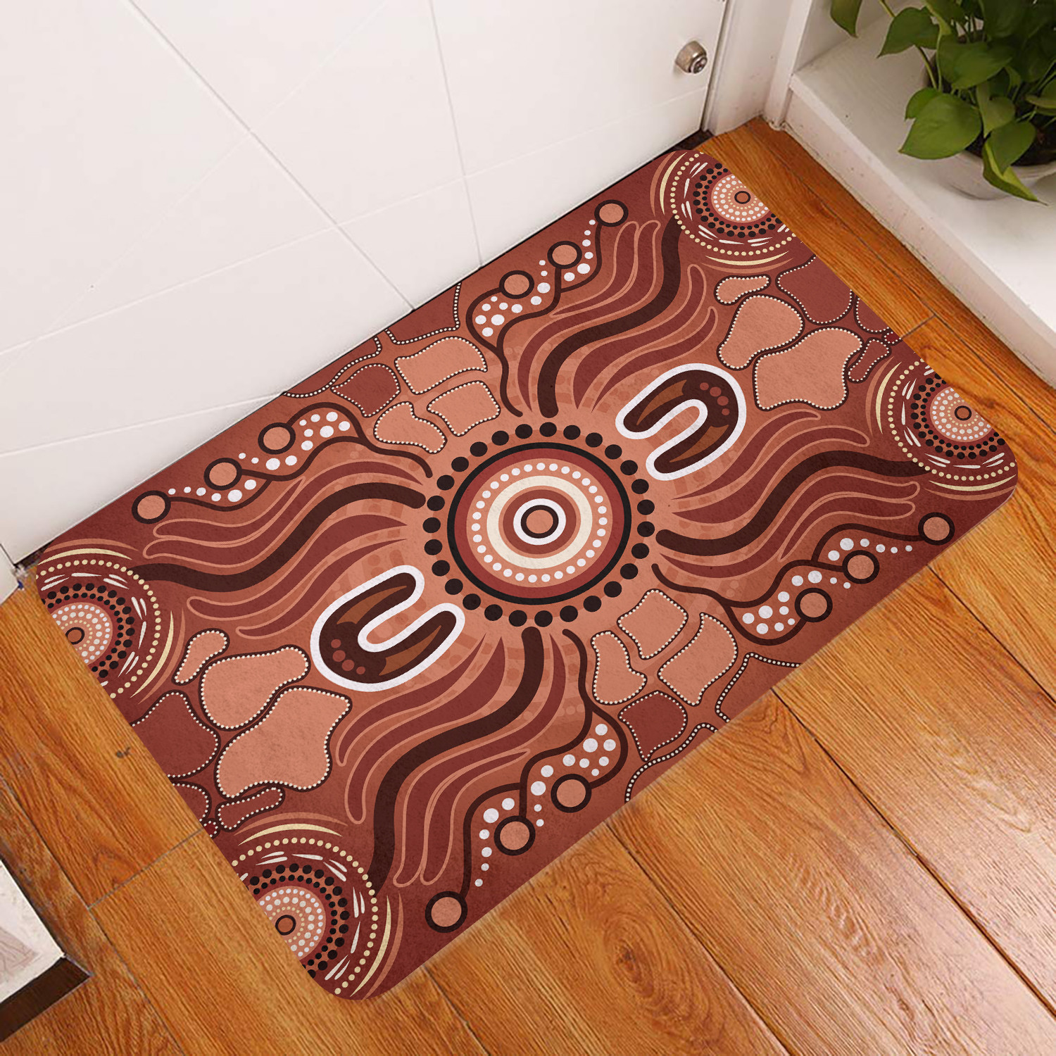 Australia Aboriginal Inspired Door Mat - Land Aboriginal Art Painting ...