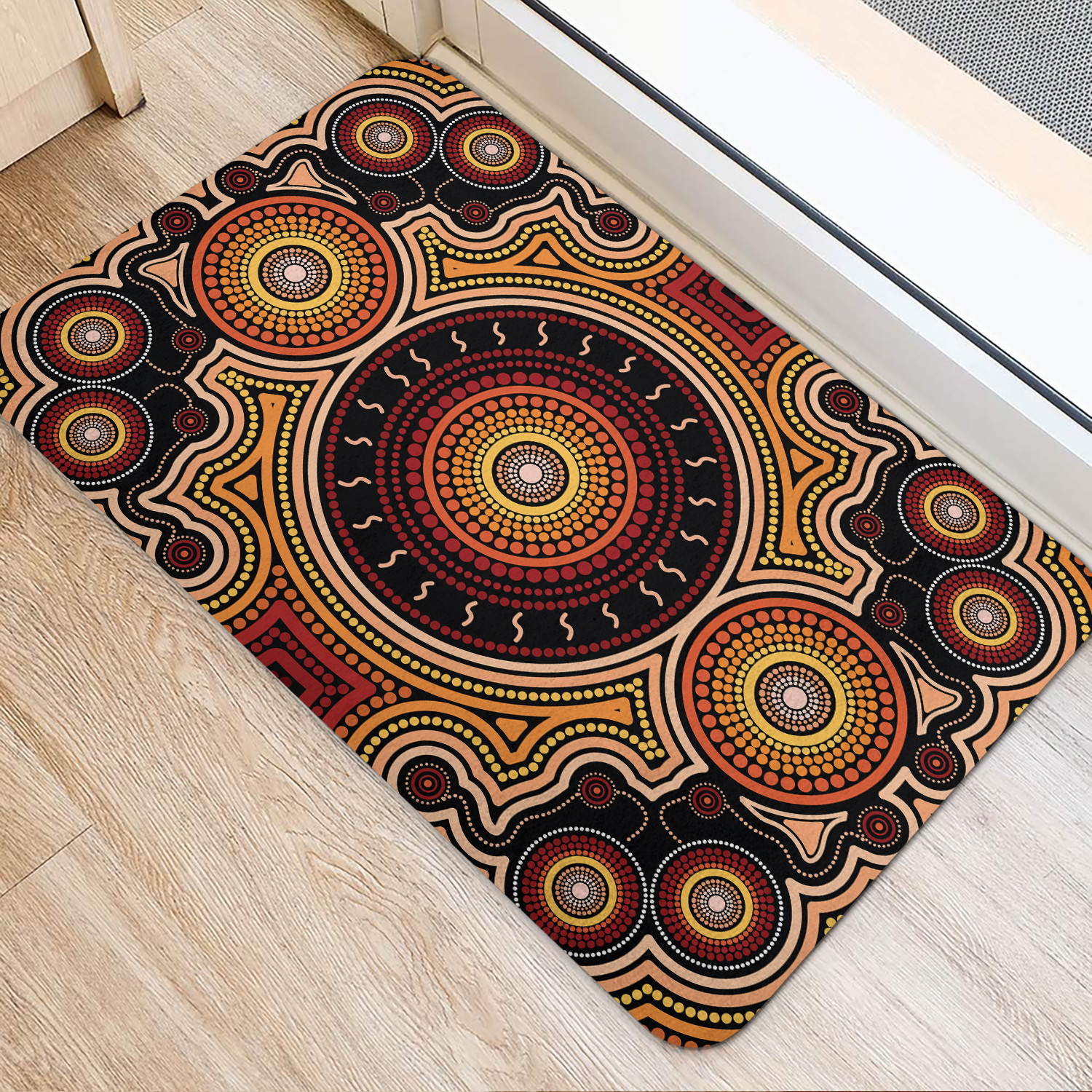 Australia Aboriginal Inspired Door Mat - Aboriginal Indigenous Dot Art ...