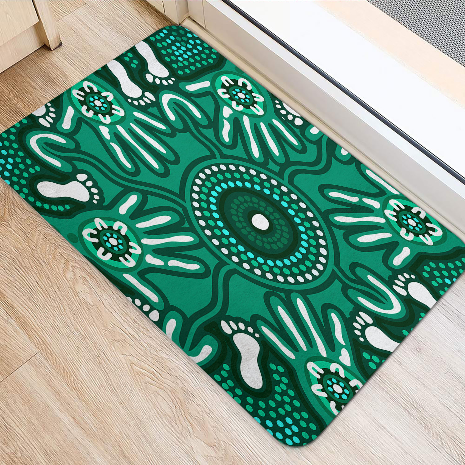 Australia Aboriginal Inspired Door Mat - Aboriginal Handprints And ...