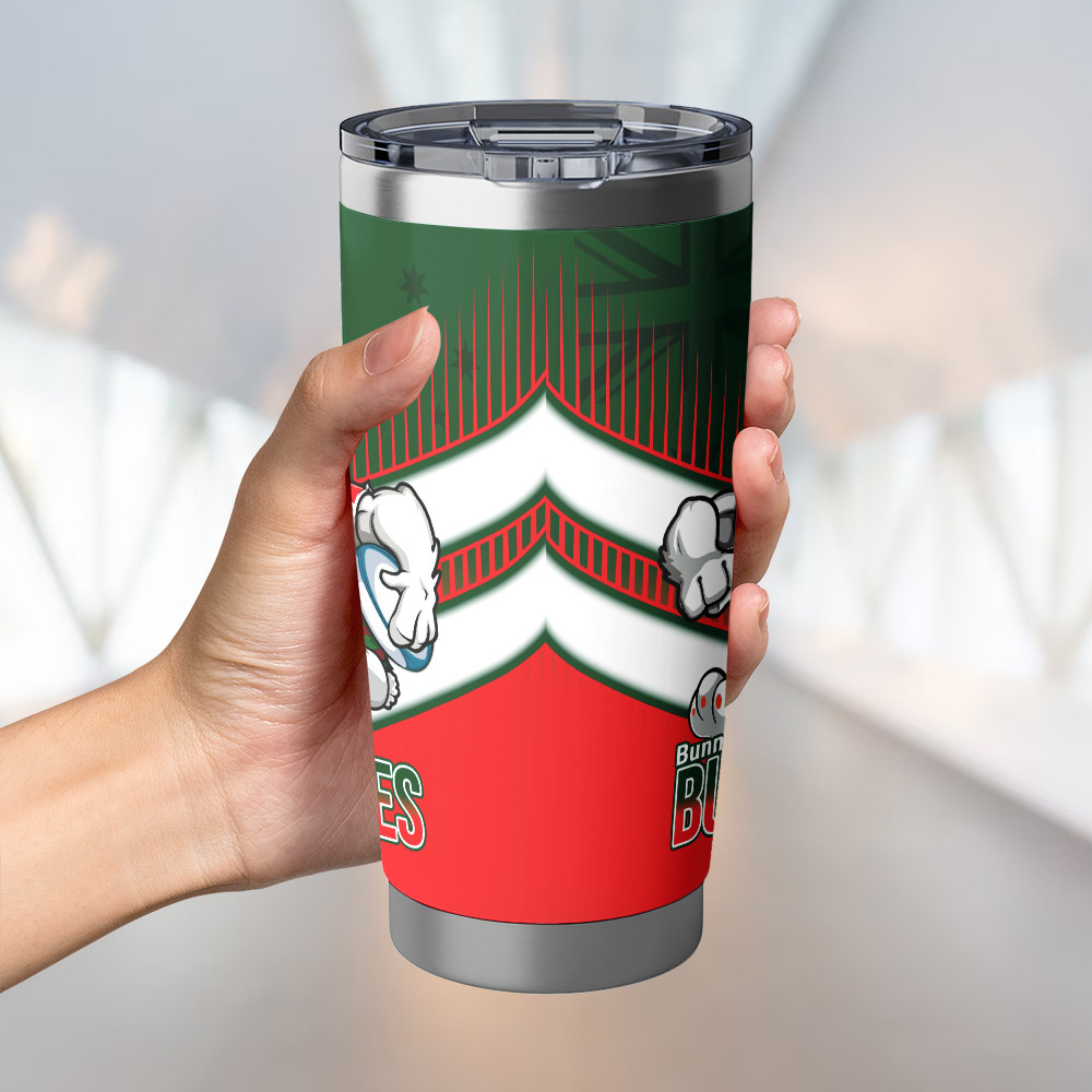 South Sydney Rabbitohs Tumbler - Bunnies Mascot With Australia Flag