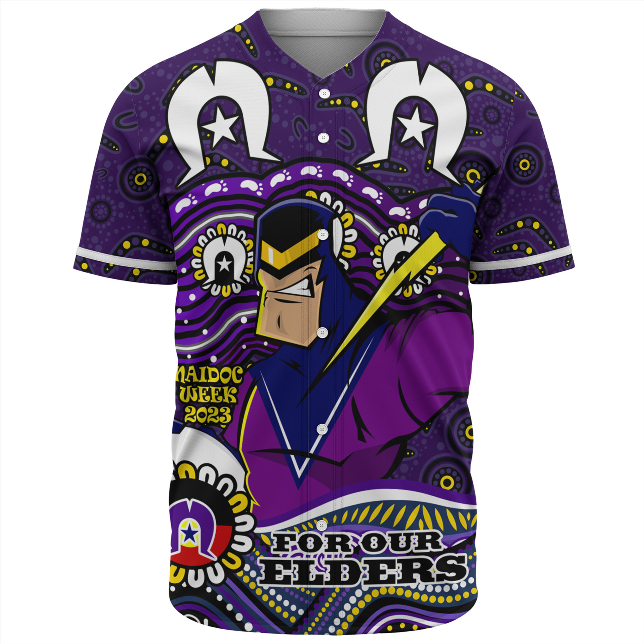 Melbourne Storm Naidoc Week Baseball Shirt - Aboriginal Inspired For Our Elders NAIDOC Week 2023