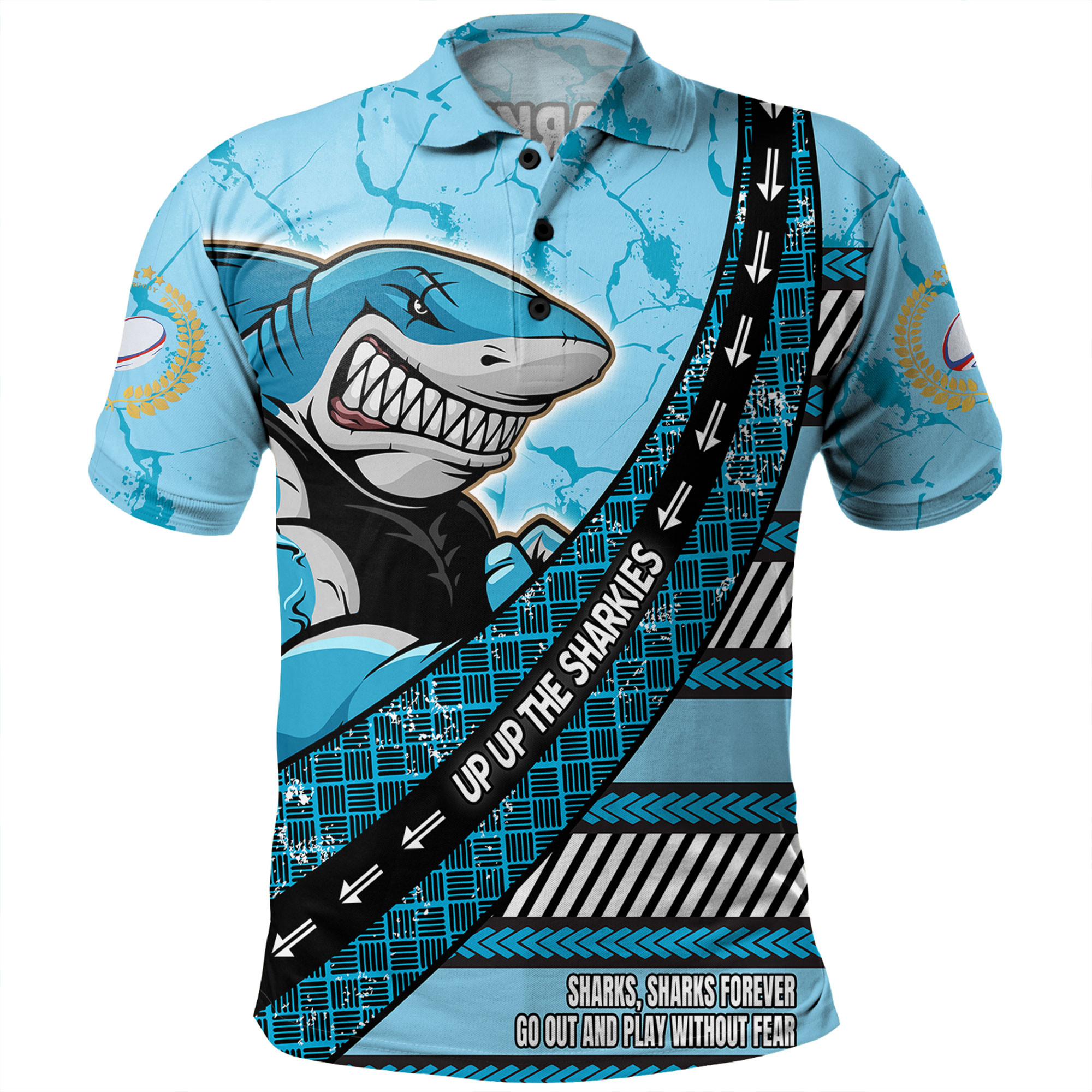Cronulla-Sutherland Sharks Polo Shirt - Theme Song For Rugby With ...