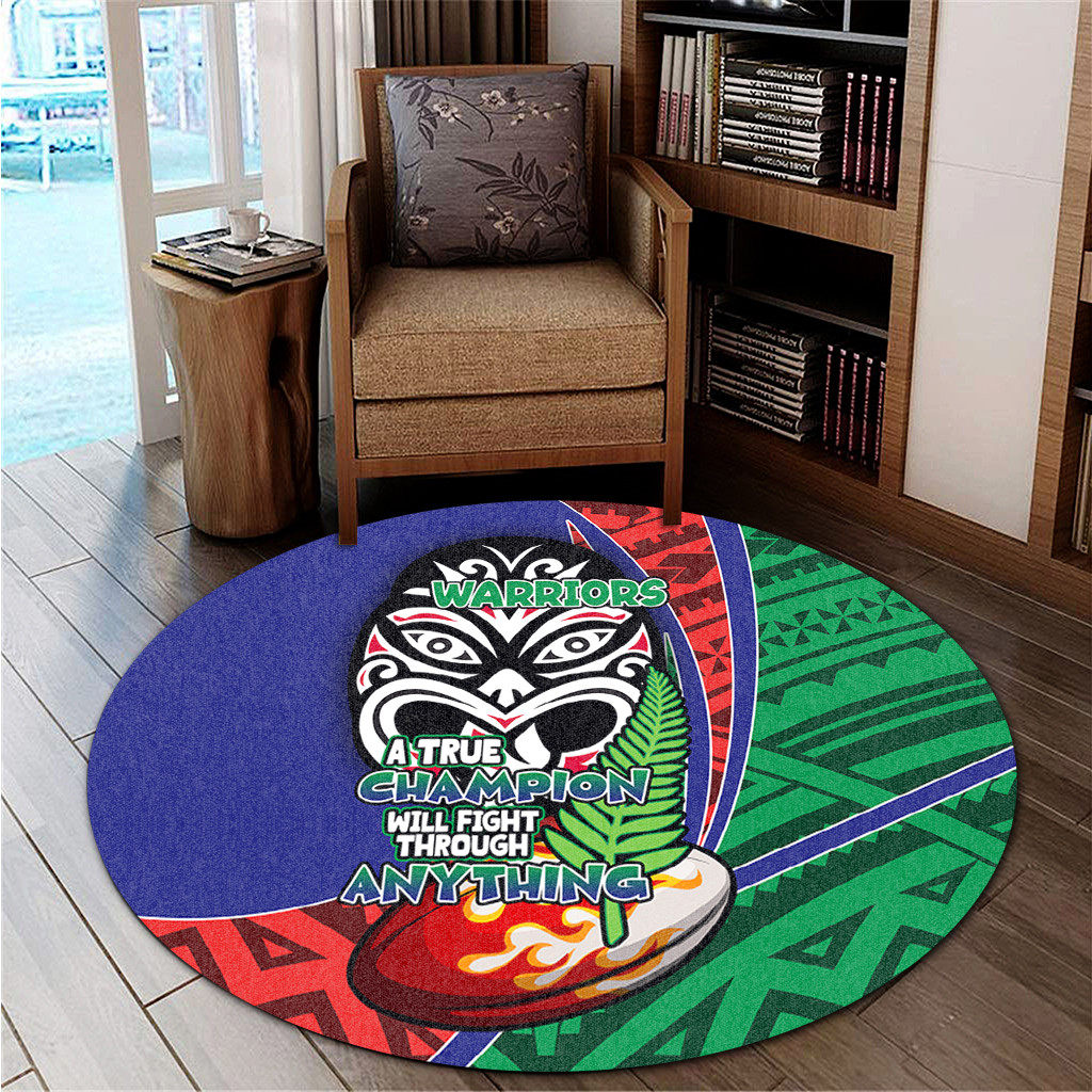 New Zealand Warriors Round Rug - A True Champion Will Fight Through ...
