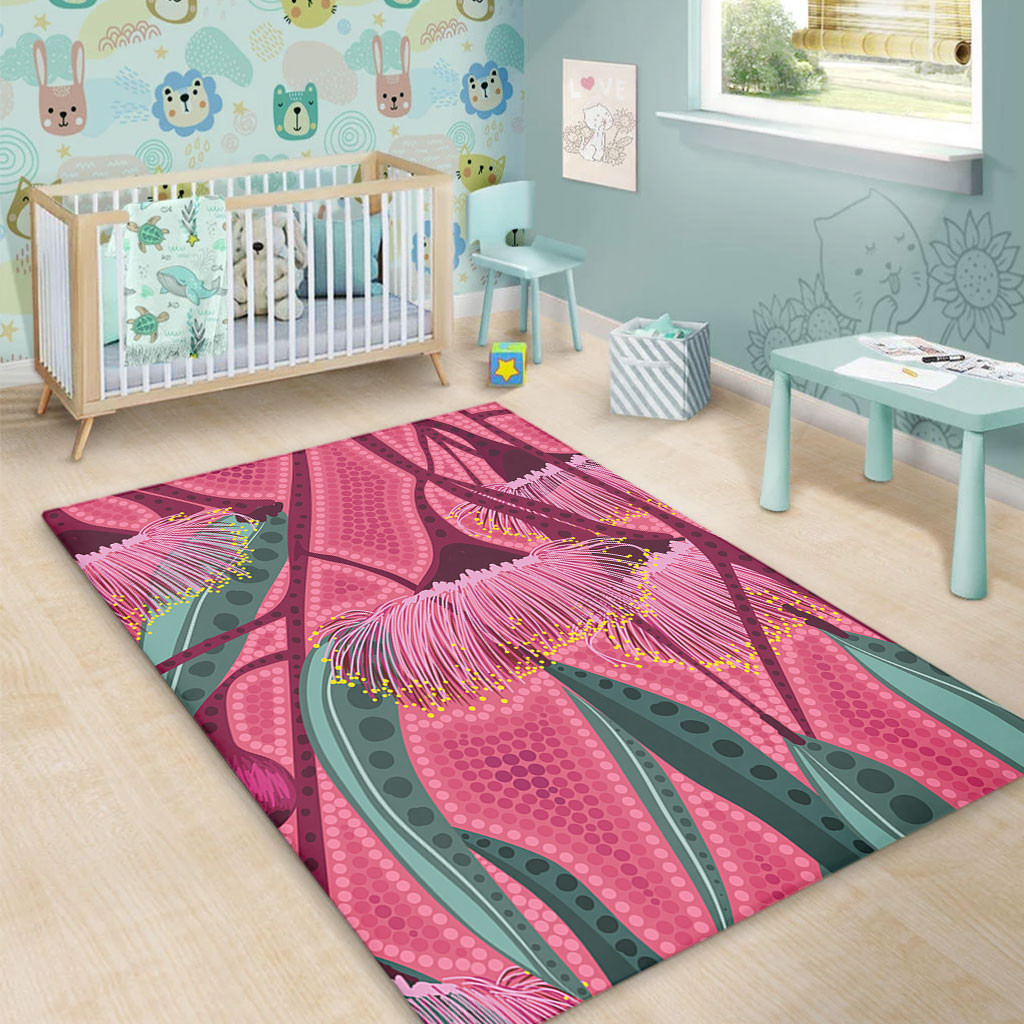 Australia Flowers Aboriginal Area Rug - Aboriginal Dot Art Of ...