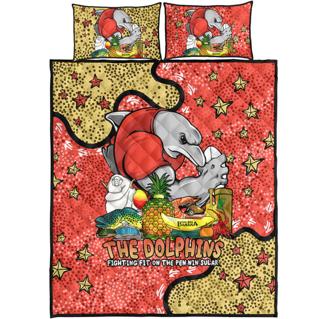 Redcliffe Dolphins Custom Quilt Bed Set - Australian Big Things Quilt ...
