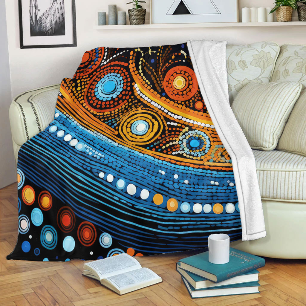 Australia Dreaming Aboriginal Blanket - Aboriginal Dot Painting Art ...