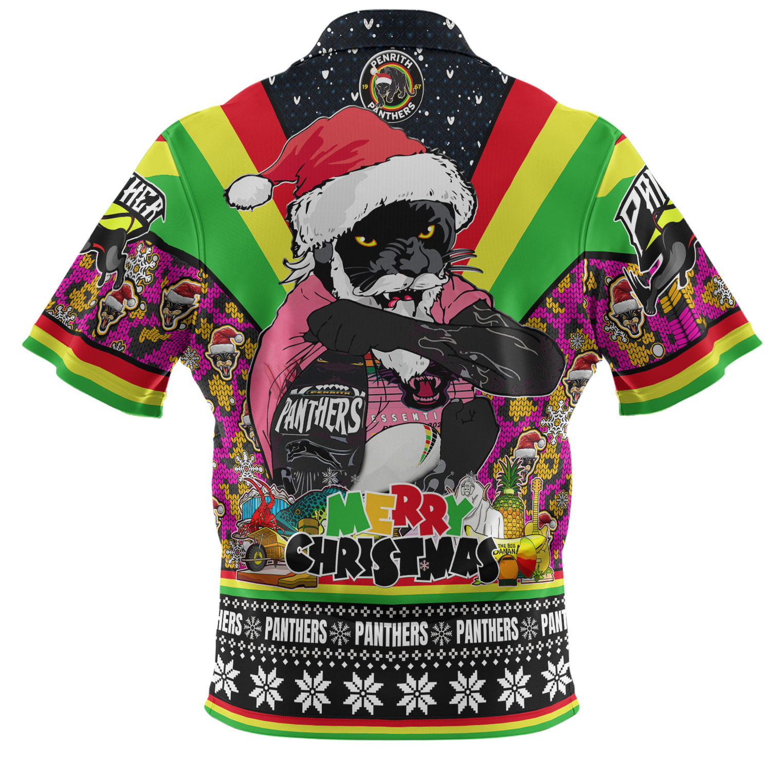 Penrith Panthers Christmas Custom Polo Shirt - Penrith Panthers Santa ...