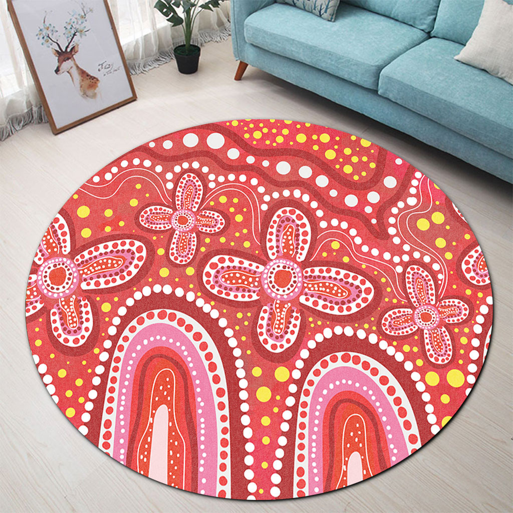 Australia Aboriginal Round Rug - Dot painting illustration in ...