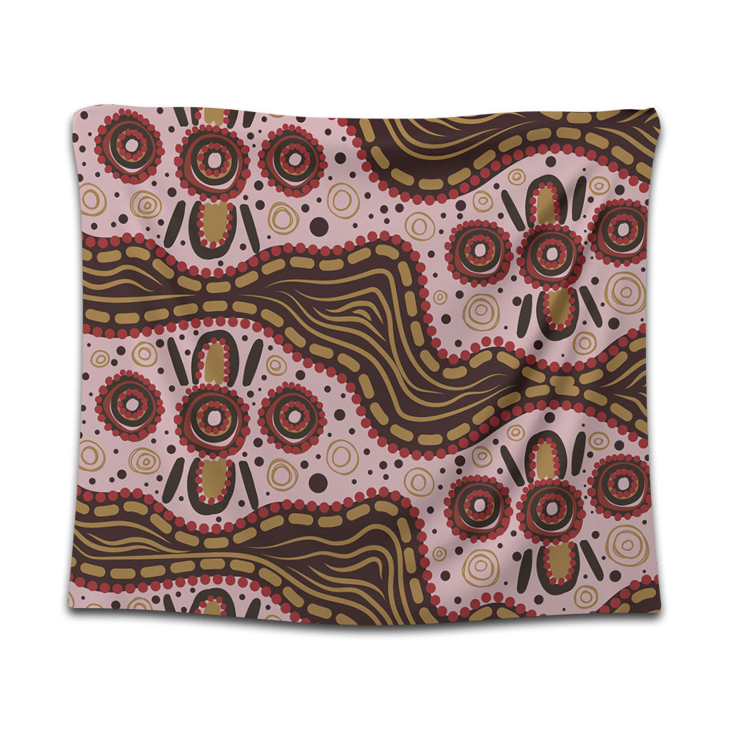 Australia Aboriginal Tapestry - Aboriginal Inspired With Pink ...