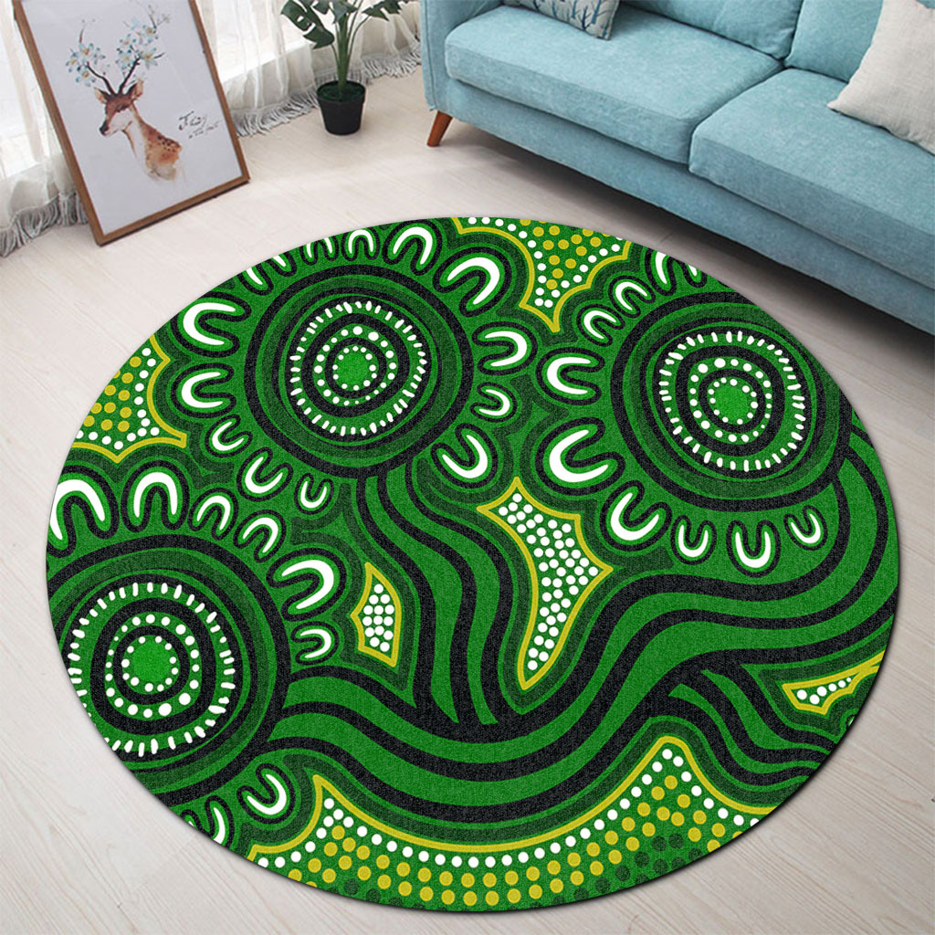 Australia Aboriginal Round Rug - Dot Patterns From Indigenous ...