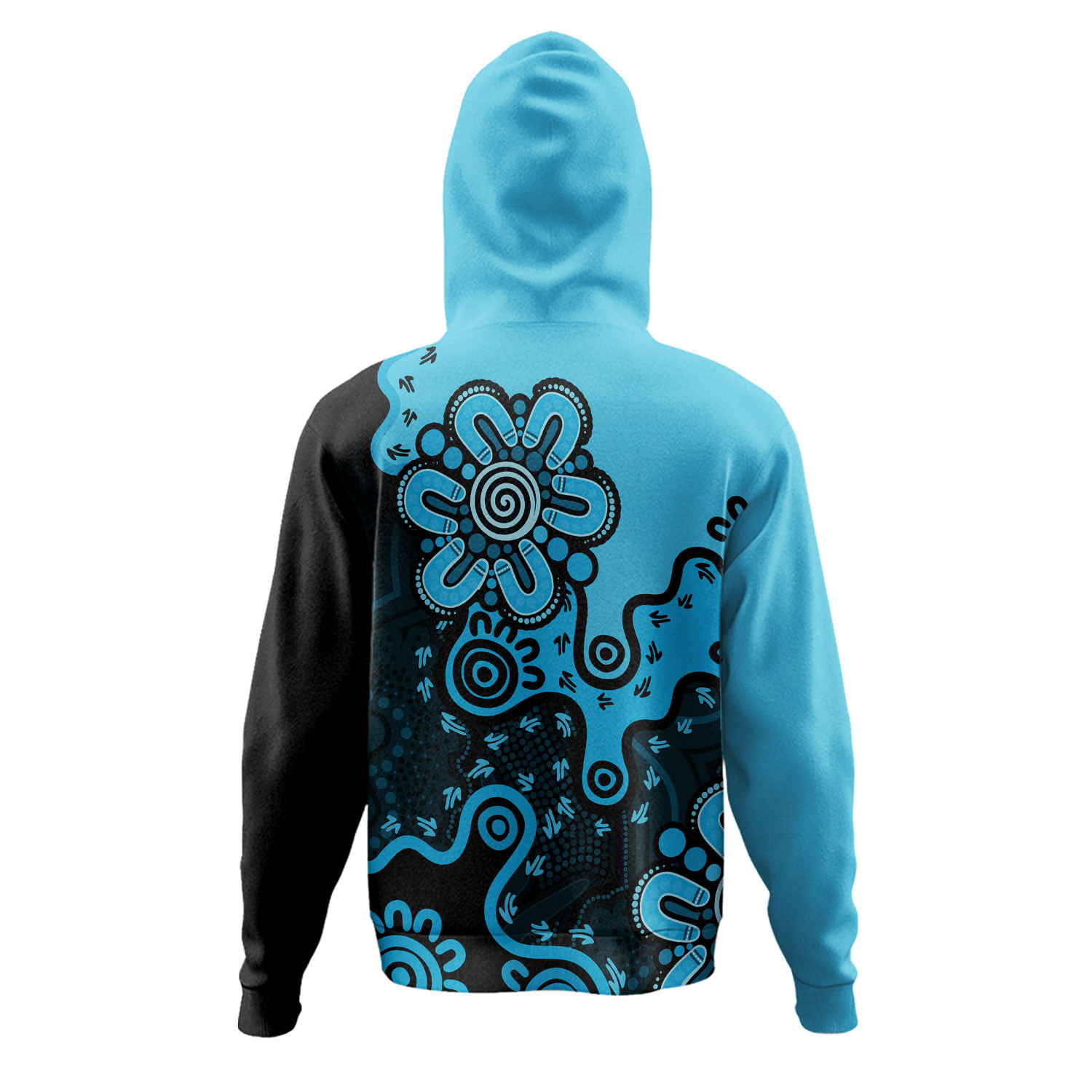 Australia Hoodie Aboriginal Style Of Background Blue (Grey,Orange)
