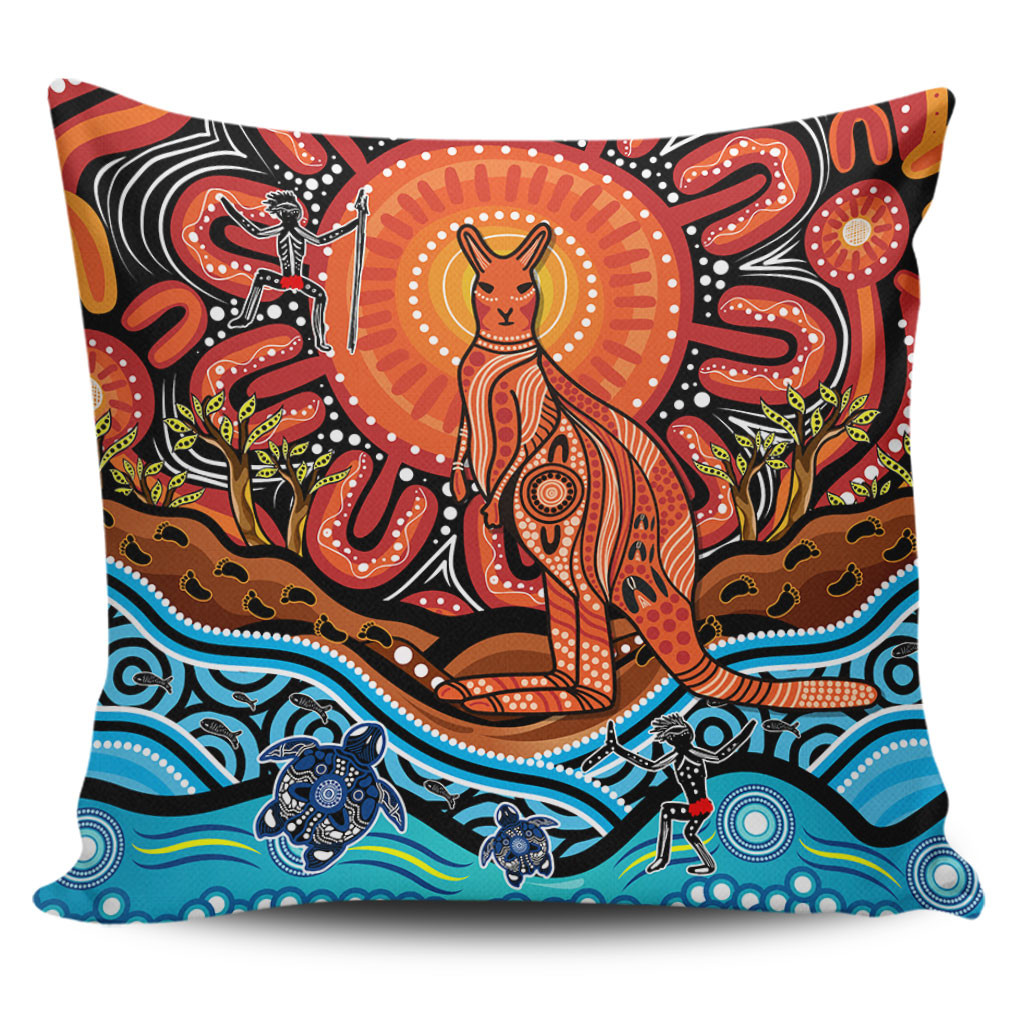 Australia Pillow Cases Aboriginal Inspired Kangaroo Dreaming Dot ...