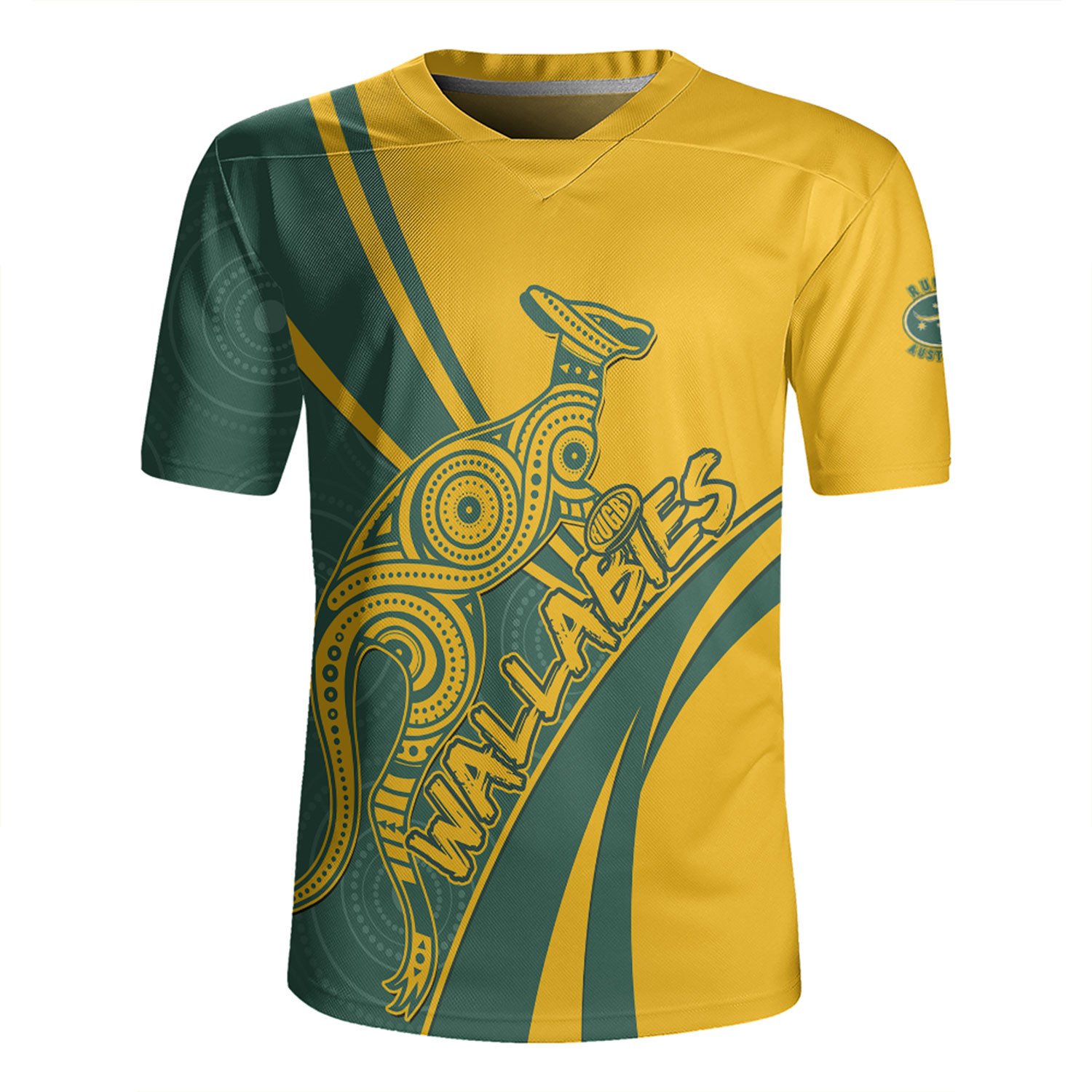 Australia Rugby Jersey Wallabies Squad Aboriginal Pattern Inspired