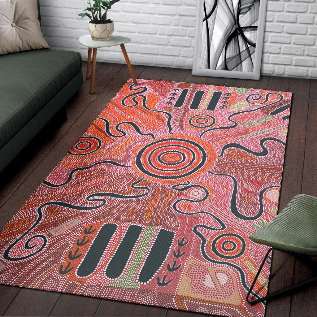 Australia Aboriginal Area Rug - Indigenous Footprint Landscape