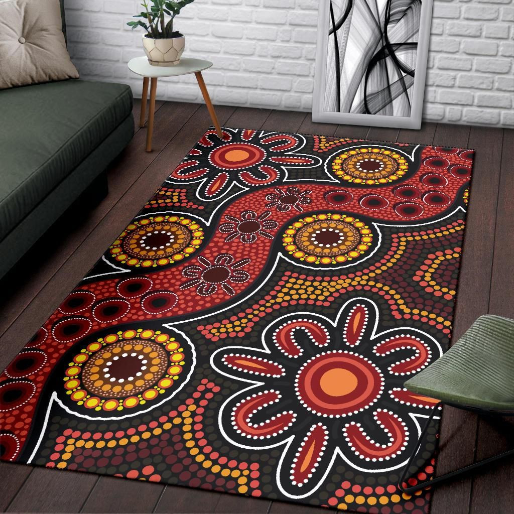 Australia Aboriginal Inspired Area Rug - Indigenous Patterns Ver11