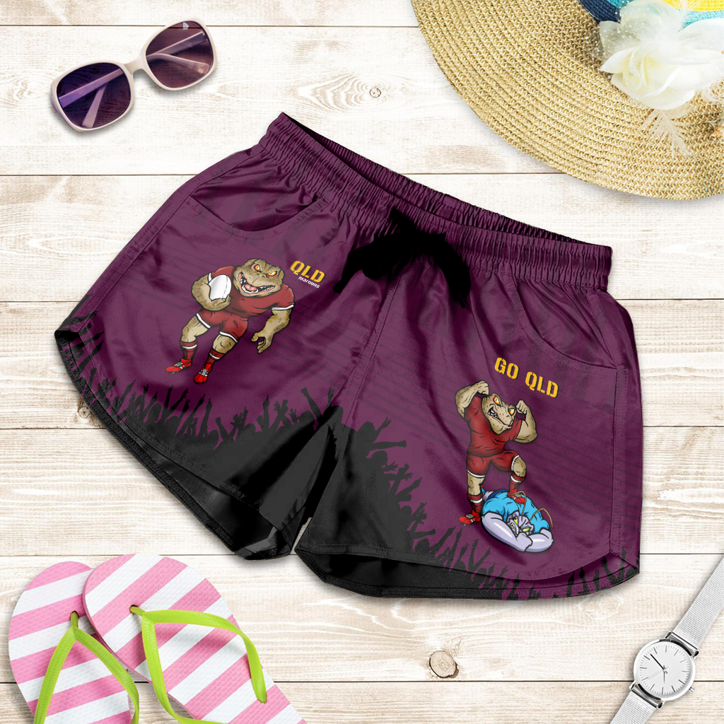 Queensland Maroons Women Shorts - Custom State Of Origin 2024 Go Mighty ...