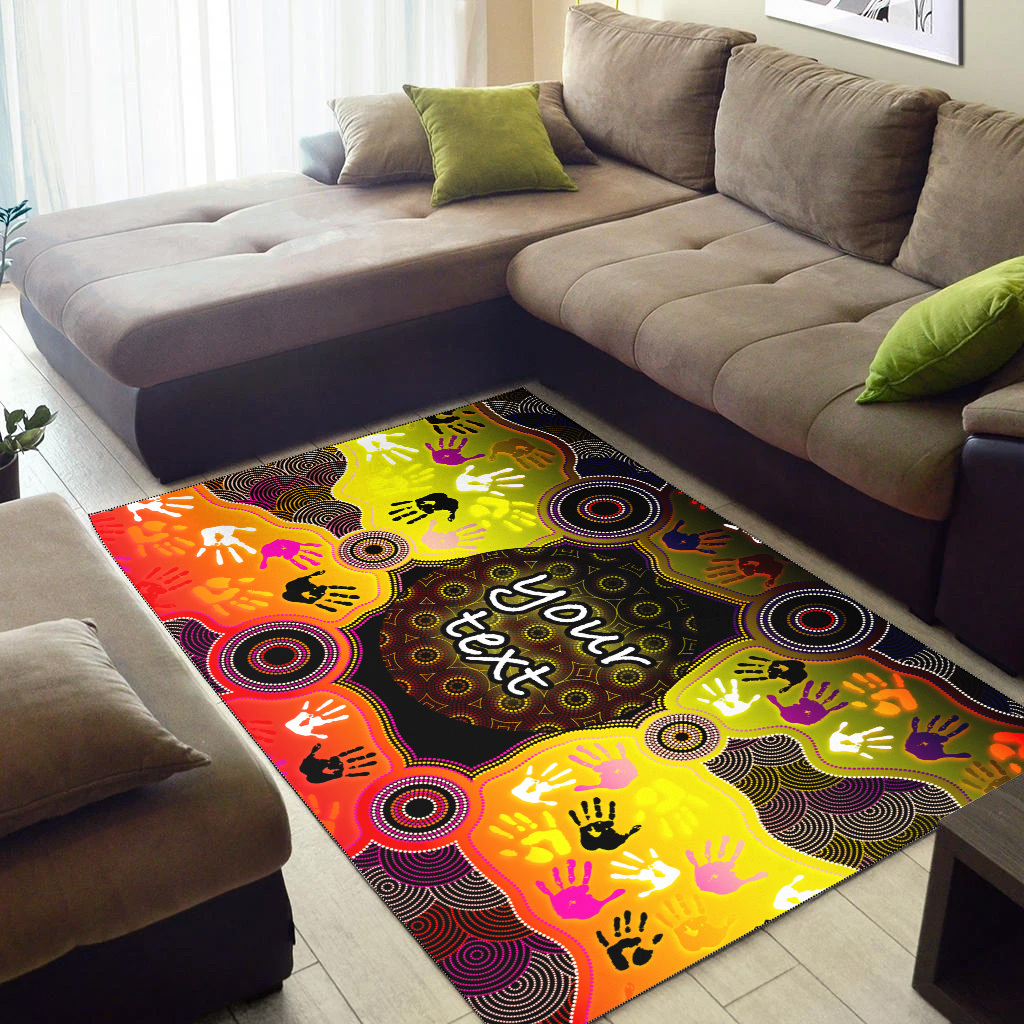 [Custom] Australia Aboriginal Area Rug - Indigenous Circle Dot Painting ...