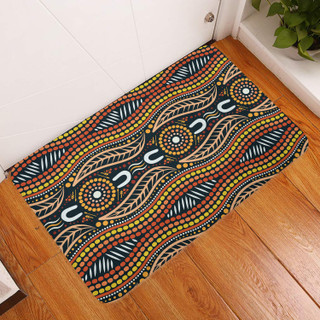 Australia Aboriginal Inspired Door Mat - Aboriginal Dot Design Seamless ...