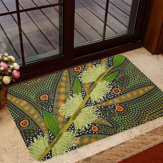 Australia Flowers Aboriginal Doormat - Aboriginal Dot Art Of Australian ...