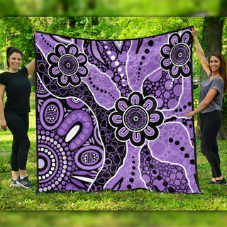 Australia Quilt Aboriginal Design Art Color Purple