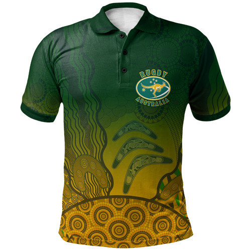 Wallabies Rugby Polo Shirt - Custom Aboriginal Wallabies Kangaroo Polo ...