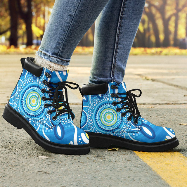 Australia Aboriginal Inspired All Season Boots - Indigenous Dot ...