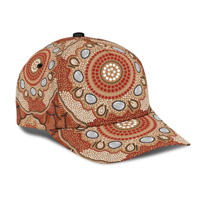 Australia Aboriginal Cap - Aboriginal Dot Art Painting Ver 18