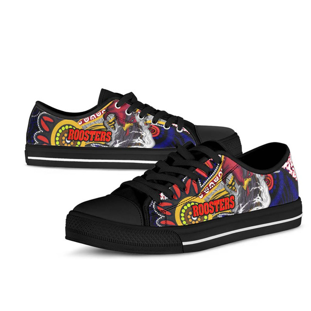 Sydney Roosters Low Top Shoes - Angry Rooster with Aboriginal Inspired ...
